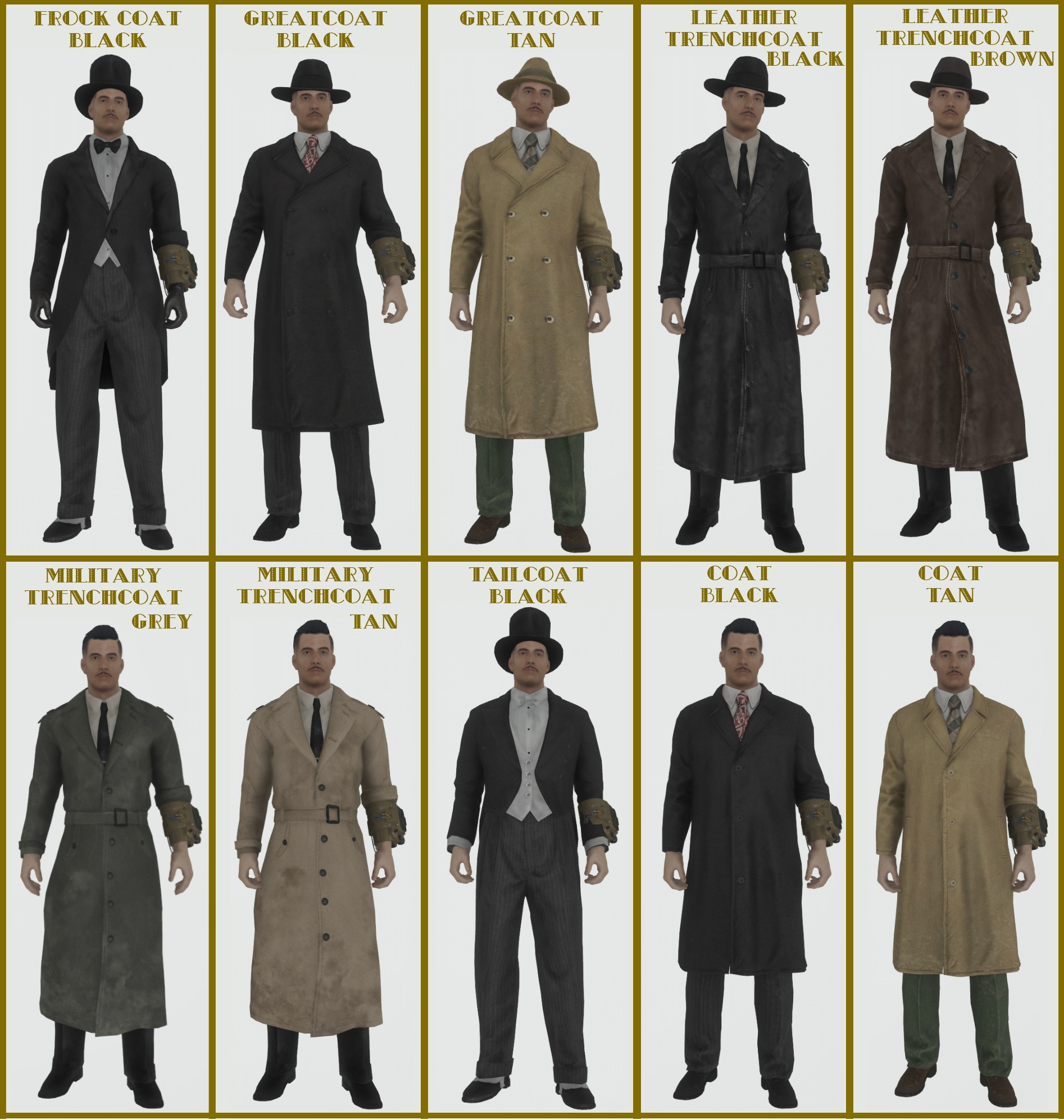 Retro Fashion Overhaul - Suits - Coats - Hats - Uniforms - at Fallout 4 ...