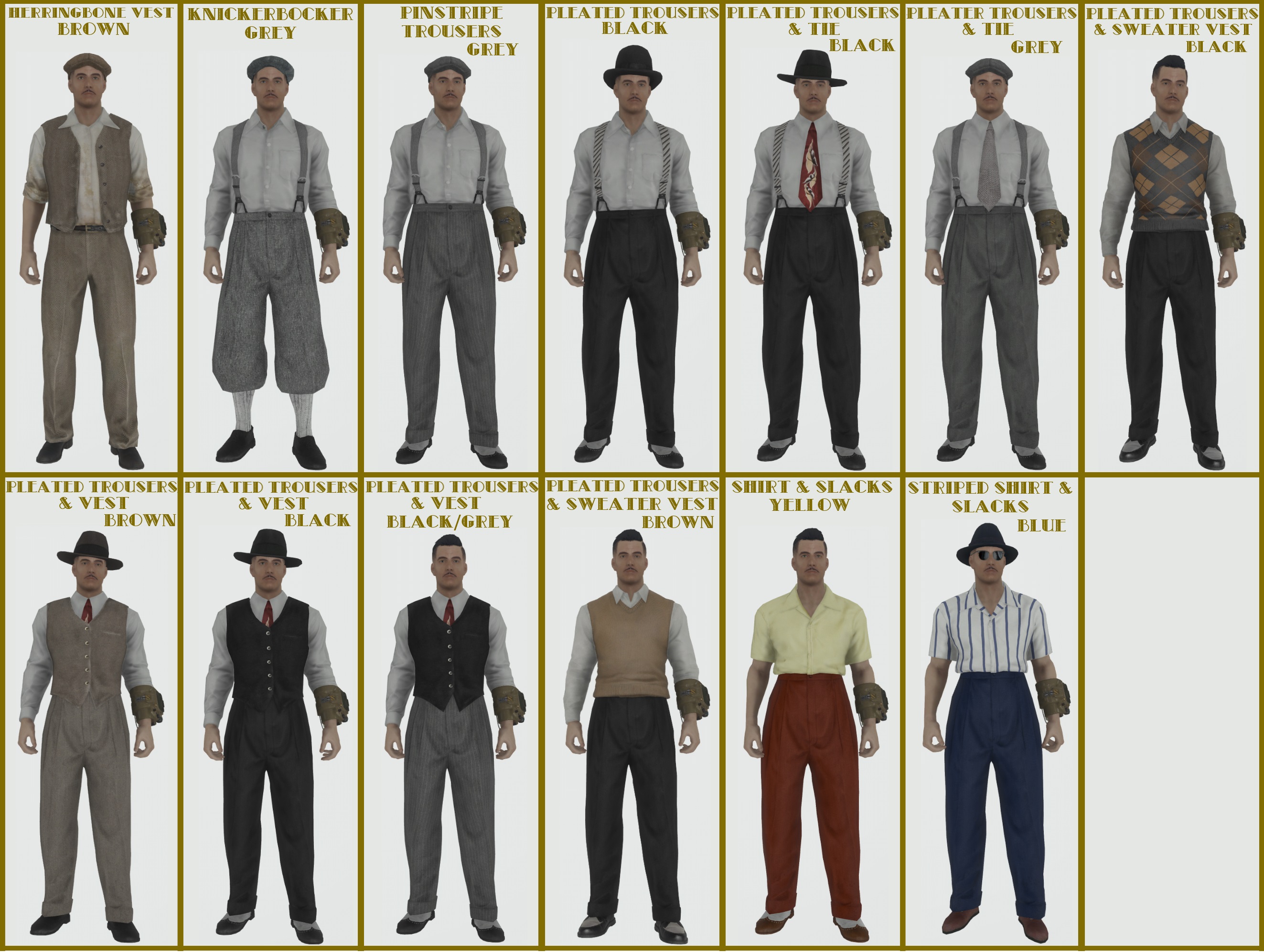 Retro Fashion Overhaul - Suits - Coats - Hats - Uniforms - at Fallout 4 ...