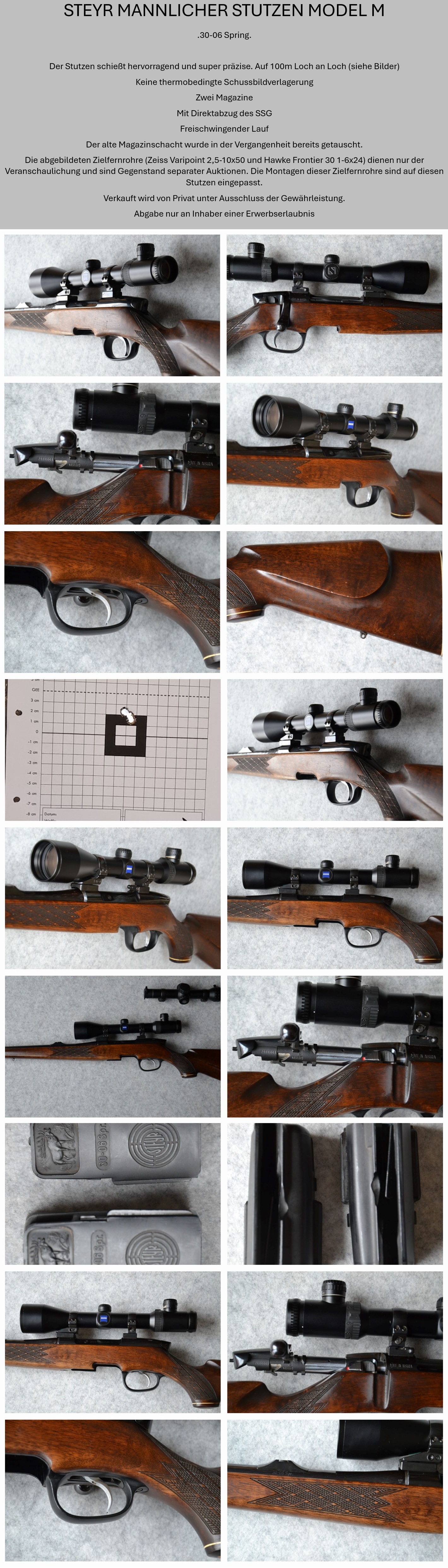 Stutzen Steyr Mannlicher Model M Direktabzug des SSG - eGun