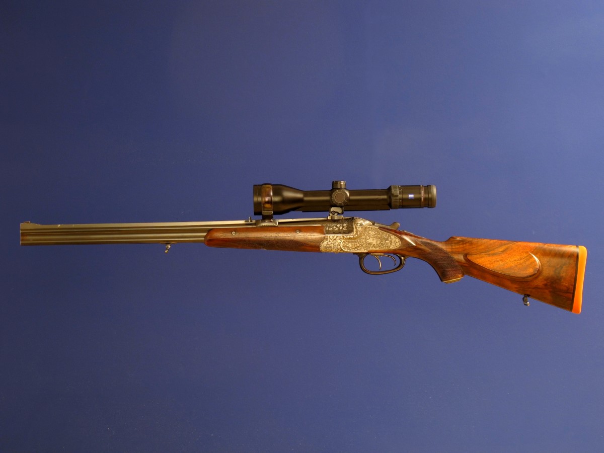 Vorkriegs Bock-Doppelbüchse Franz Kettner-Suhl, 7x65R, Zeiss Victory 2 ...